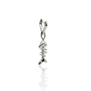 FRENVYRN Mars Sterling Reversible Fish Bone Huggie Earring Single - Silver