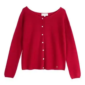 BEL CASHMERE Camille Cashmere Cardigan In Burgundy - Red