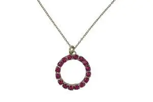 VICKISARGE The Hoop Necklace In Platinum Short - Pink