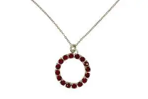 VICKISARGE The Hoop Necklace In Platinum Short - Red