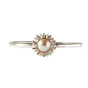 LEE RENEE Dahlia Bud Freshwater Pearl Ring - Silver