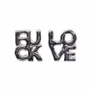 MOCA JEWELLERY Fuck + Love Earrings Sterling - Silver
