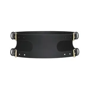 HAUTE CUIR Orin Wide Leather Belt - Black