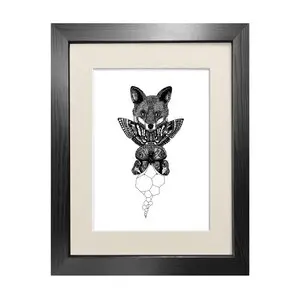 EMILY CARTER The Fox' Fine Art Print A4 - Black