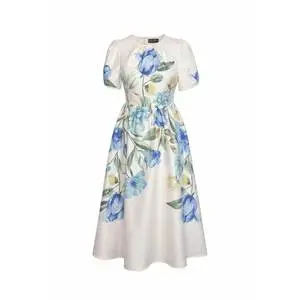 GIRL IN MIND Janet Floral Midi Dress - Blue