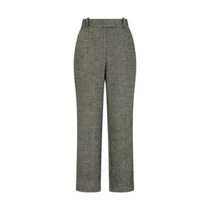 LILY AND LIONEL Pandora Tapered Herringbone Print Trouser In Grey - Black