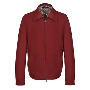 DAVID WEJ Ashford Relaxed Aviator Jacket Burgundy - Red