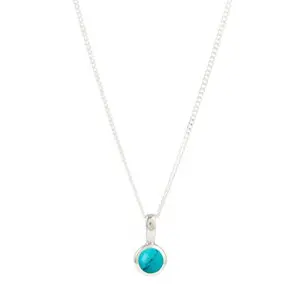 CHARLOTTE'S WEB JEWELLERY December Birthstone Charm Necklace Turquoise - Silver