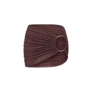 KHELA THE LABEL Don't Ring Twice Mesh Skirt - Brown