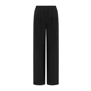 MANDRAGORA Linen And Viscose High-waisted Pants With Flowing, Wide Legs -ora - Black