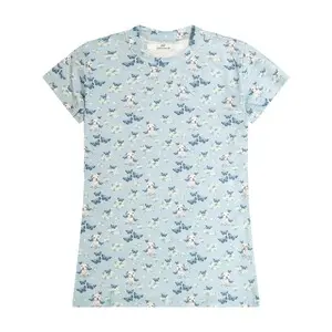 CLOUD HAVEN Fitted Signature Print Tee In Daisy - Blue