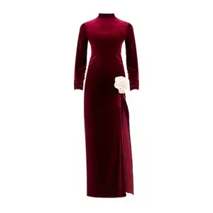 NUR KARAATA Queen Chamber Burgundy Dress - Red