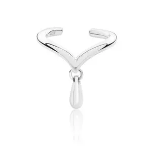 LUCY QUARTERMAINE Solid Sterling Ear Cuff With Drop - Silver