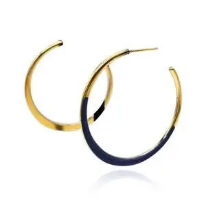 MICHAEL NASH JEWELRY Ellery Gold And Enamel Hoop Earrings - Black