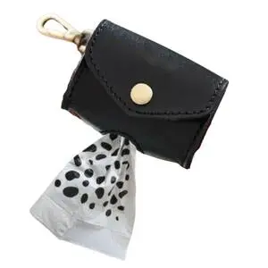 VIDA VIDA Leather Dog Poop Waste Bag Holder - Black