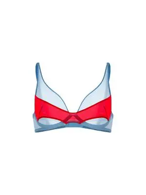 ZHILYOVA Blue / Red Asteria Ash Blue Bra - Blue/red