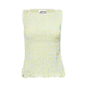 AMY LYNN Blue / Yellow Sonya Pure Cotton Yellow Blue Check Top - Blue/yellow