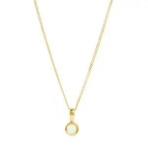 CHARLOTTE'S WEB JEWELLERY October Birthstone Charm Necklace Opal - Gold