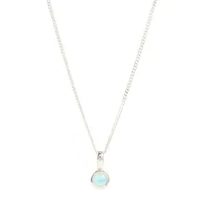 CHARLOTTE'S WEB JEWELLERY October Birthstone Charm Necklace Opal - Silver