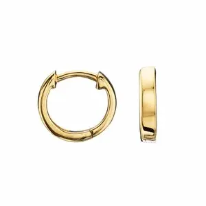 LILY & ROO Small Plain Gold Huggie Hoop Earrings - Silver