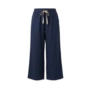 Adrift Clothing Breezy Relaxed Linen Pant In Navy - Blue