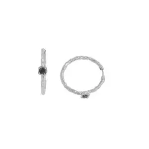 CLAIRE HILL DESIGNS Lapis Lazuli Lichen Branch Large Hoops - Silver