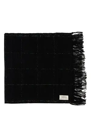 GINTA Fringed Scarf With Windowpane Checks