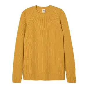 SALTS CASHMERE Fisher Rib Crew Neck Sweater - Gold