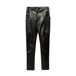 PALOMA LIRA Plastic Moto Pants - Black