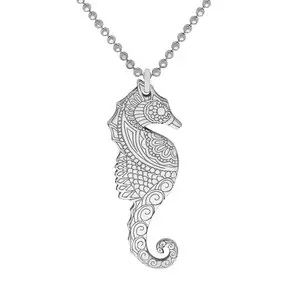 CARTERGORE Small Seahorse Pendant Necklace - Silver