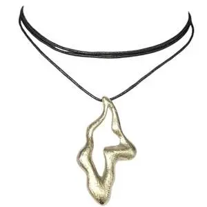 EYECONIC BY SAMAR AJRAM Silver / Black Ivy Silver Leather Necklace - Silver/black