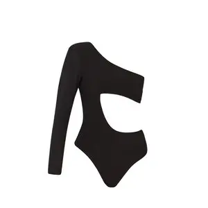 LIA ARAM Cutout Bustier Bodysuit - Black