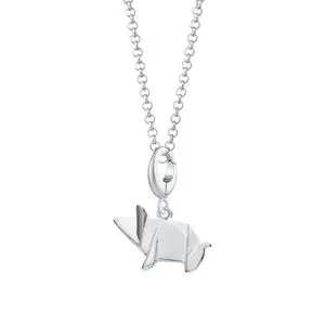 LILY CHARMED Sterling Origami Pig Charm Necklace - Silver