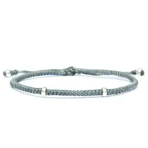 HARBOUR UK Equilibrium Silver Rope Bracelet - Grey