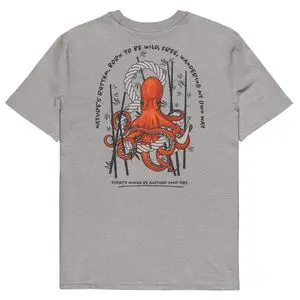 ANCHOR & CREW Heather Octopus Another Good Day Organic Cotton T-shirt - Grey