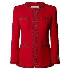 THE EXTREME COLLECTION Knit Jacket With Geometric Braiding Structu - Red
