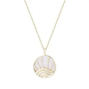 KAMARIA Ocean Pearl Sunset Necklace With Crystals - Gold
