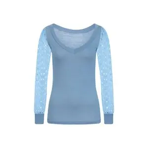 SOPHIE CAMERON DAVIES Lace Sleeve Top - Blue