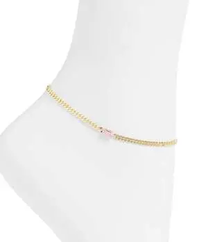 SHYMI Curb Chain With Stone & Purple - Pink