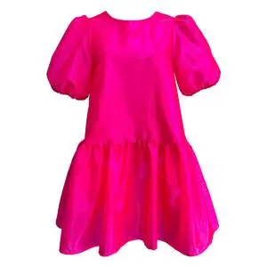 BLAISE LONDON The Blaise Mini Dress With Puff Sleeves Cerise