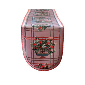 SOPHIE WILLIAMSON DESIGN Small Table Runner In Dusty Lilac With Romantic Roses And Bold Lines