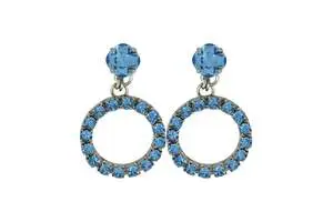 VICKISARGE The Small Hoop Earrings In Platinum Pierced - Blue
