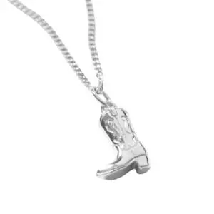 MURU Cowboy Boot Necklace - Silver