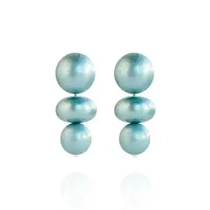 SAULE LABEL Nola Earrings In Aqua - Blue