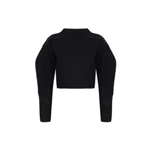 MIRIMALIST Angle Open Back Top In Sweatshirt - Black