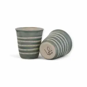 Lali Design Studio Blue / Grey Aura Blue-grey Porcelain Tumblers Set Of Two Small - Blue/grey
