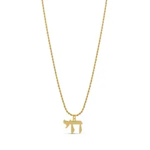 SHYMI Chai On A Rope Chain Necklace - Gold