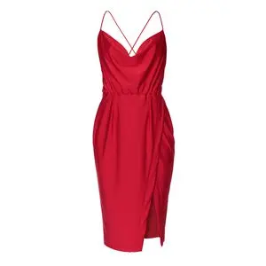 AGGI BY HALEWSKI Kim Midi Dress - Red