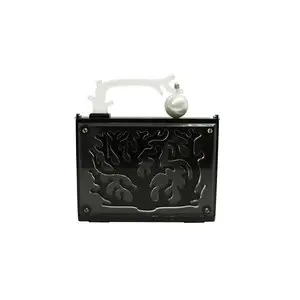 GISSA BICALHO Acrylic Handmade Bag Clutch Coral Branch - Black