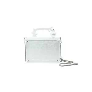 GISSA BICALHO Acrylic Handmade Bag Clutch Coral Branch - White